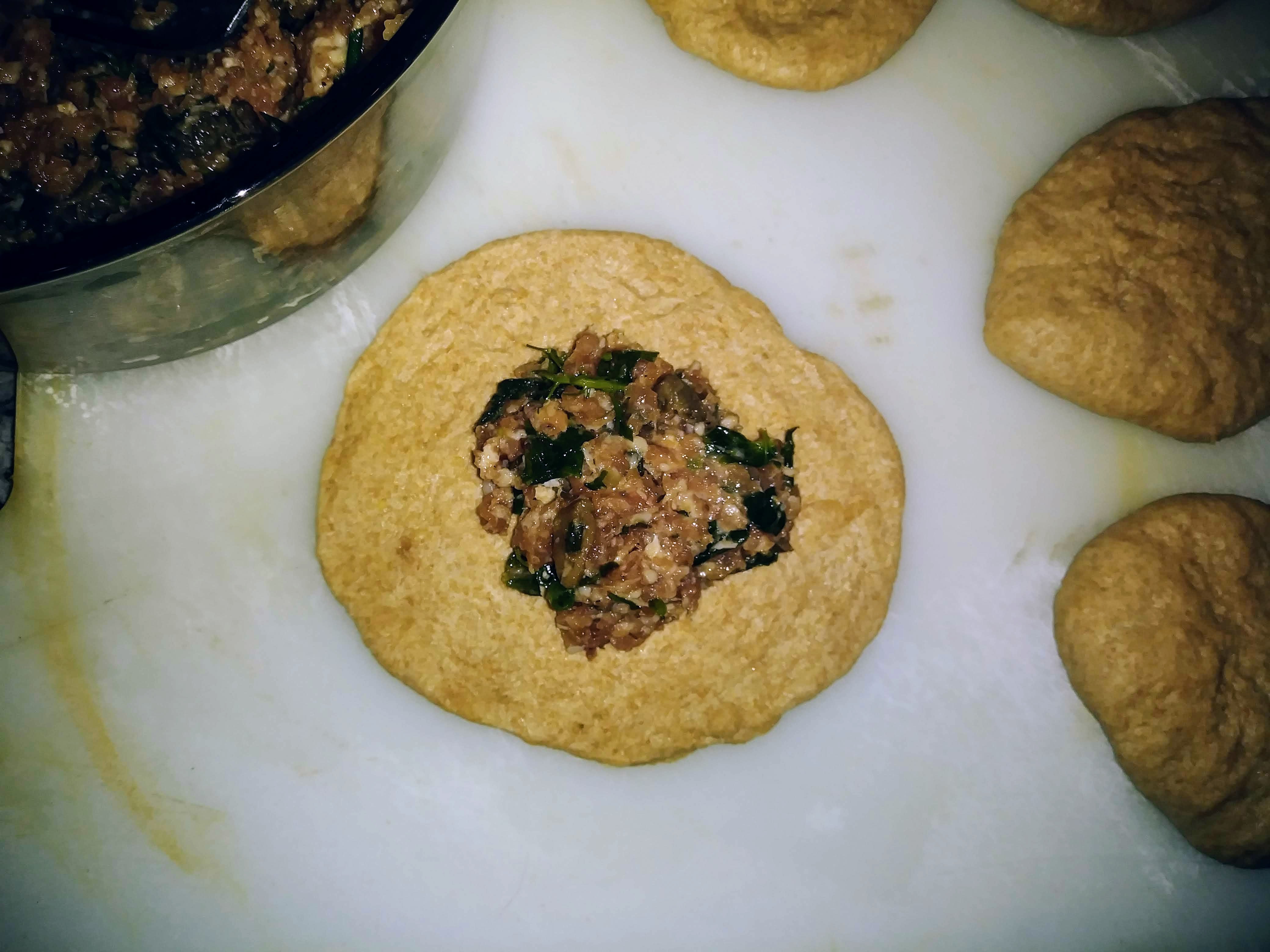Steamed Pork Buns with Ancient grain Spelt flour and foraged greens ...